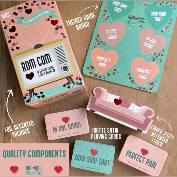 University Games | Games | Rom Com Team Trivia Board Game Date Night ...